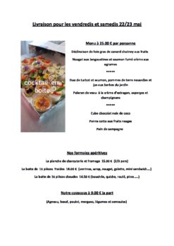 menu traiteur en livraison - Éric Pouhier